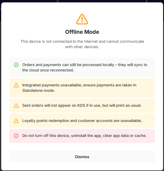 Operating in Offline Mode